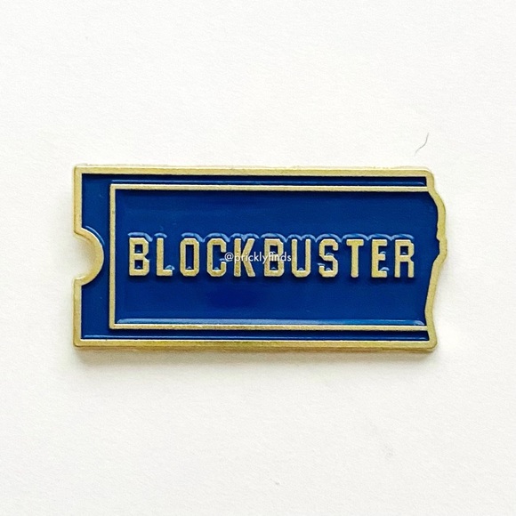 pricklyfinds | Jewelry | 84 Retro Blockbuster Logo Ticket Enamel Pin ...